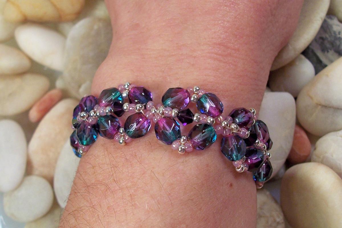 Diamond Link Bracelet Pattern, Beading Tutorial In Pdf on Luulla