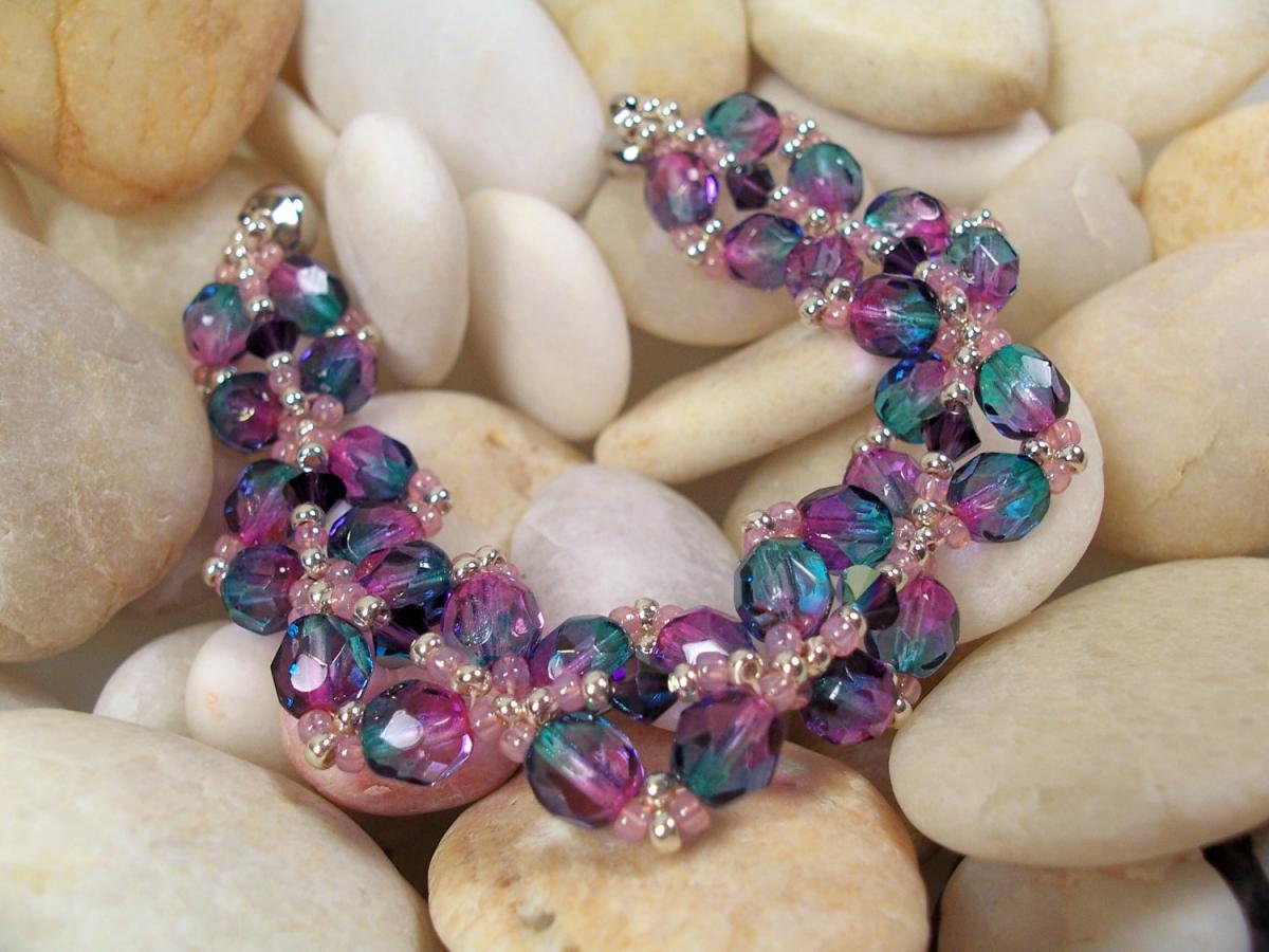 Diamond Link Bracelet Pattern, Beading Tutorial In Pdf on Luulla