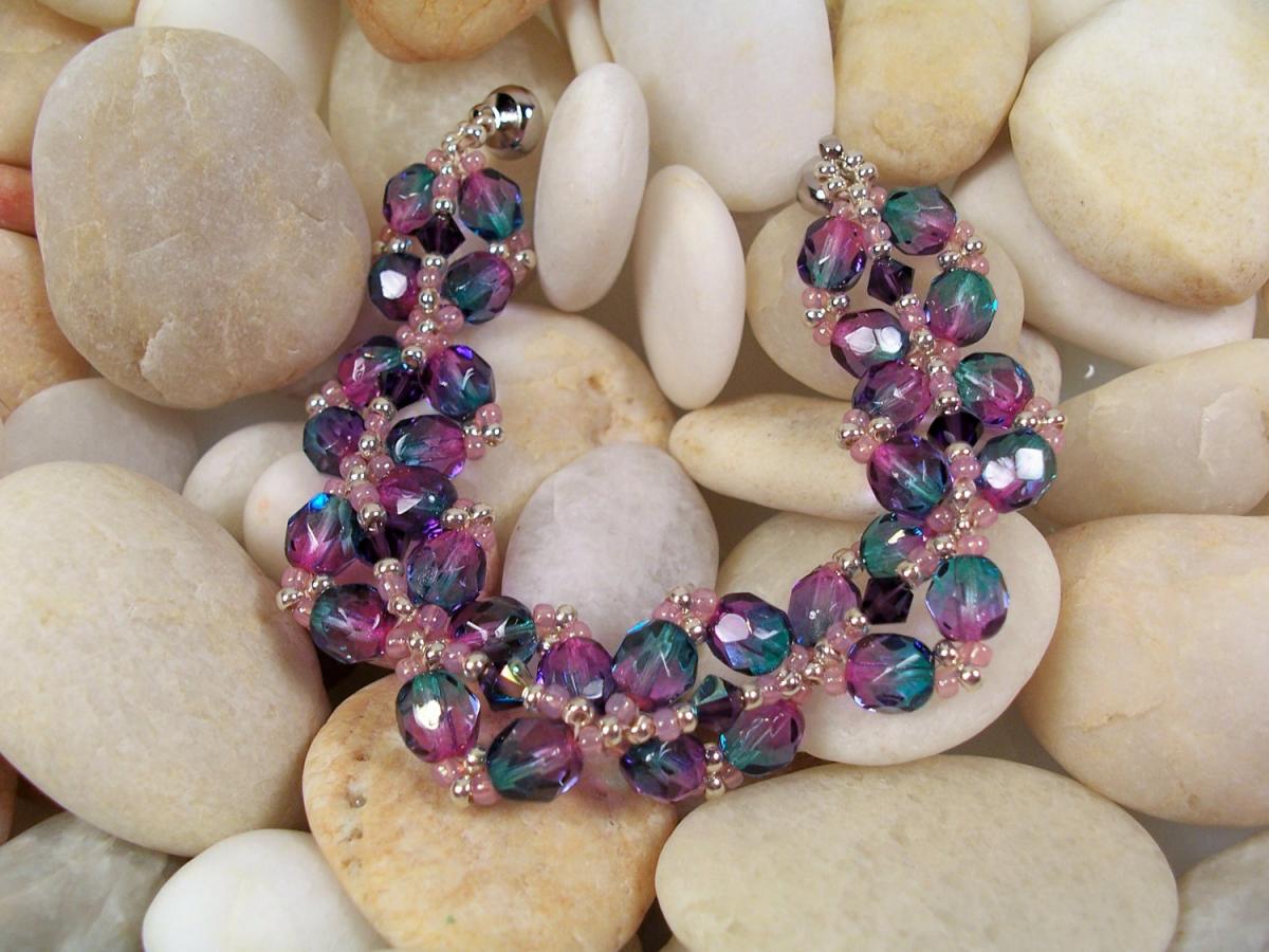 Diamond Link Bracelet Pattern, Beading Tutorial In Pdf on Luulla