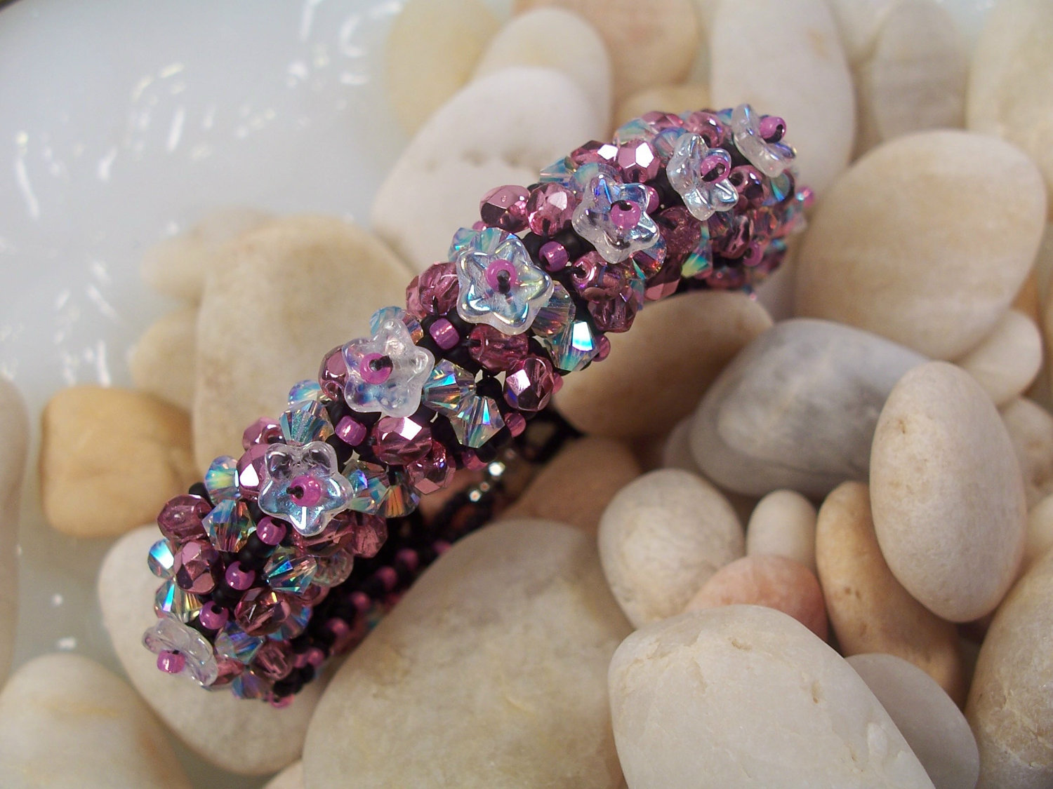 Embellished Bracelet Pattern, Beading Tutorial In PDF on Luulla